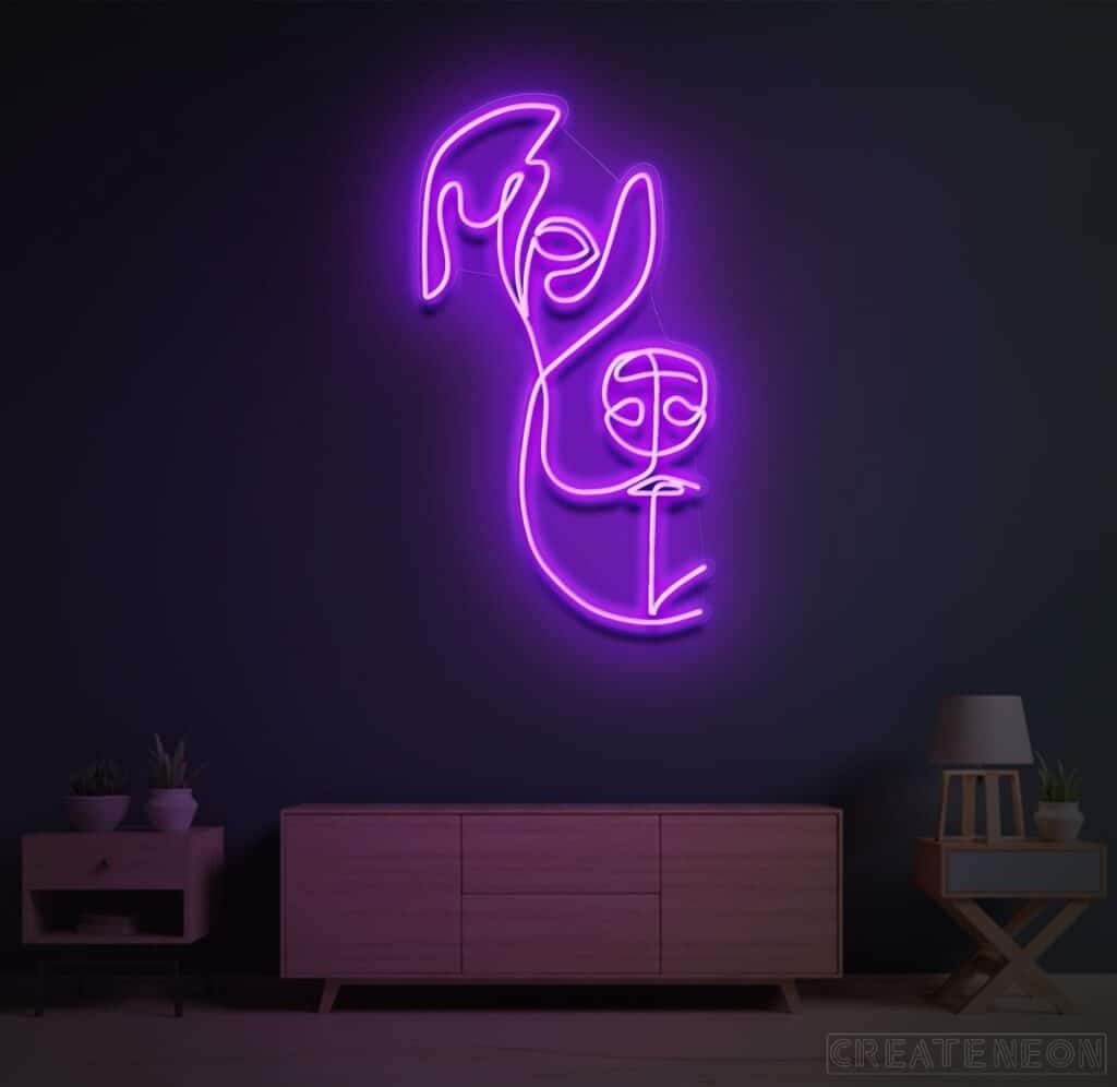 Neon animal signs for kids' room & play area decor