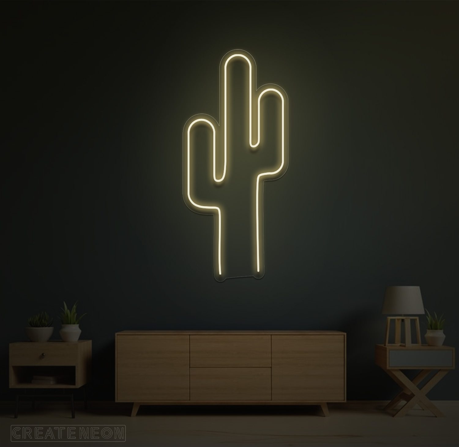 Cactus Neon Sign - Make your space inspiring with neon wall art