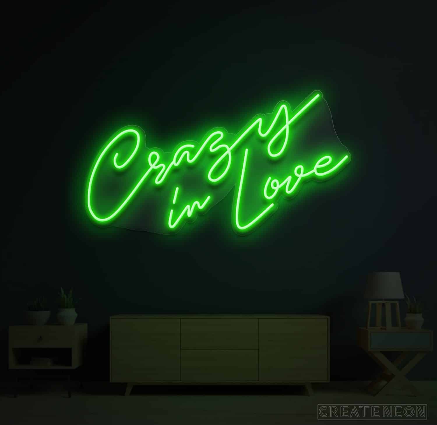 Crazy In Love Neon Sign Available in Different Colors and Sizes