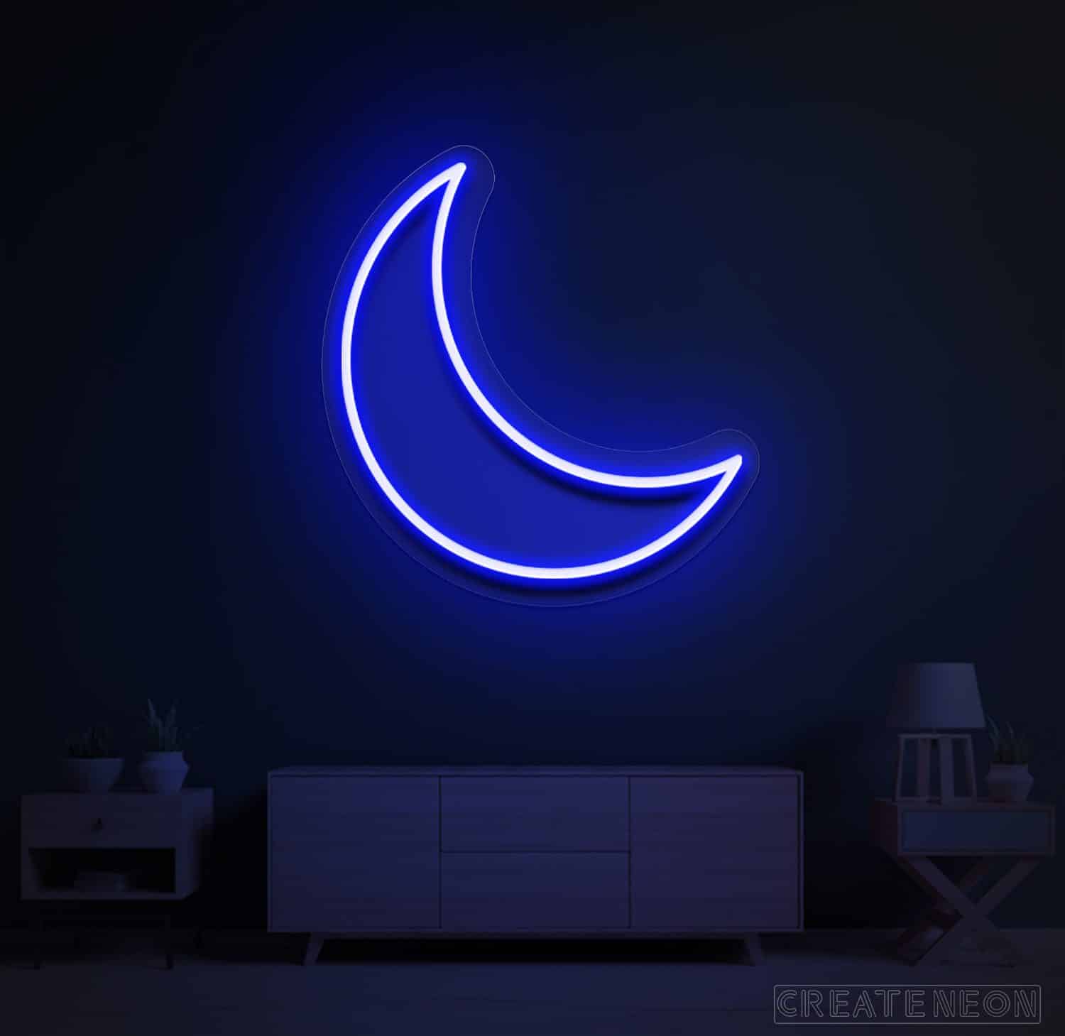 Shop Crescent Moon Neon Sign - Kids Bedroom Neon Sign