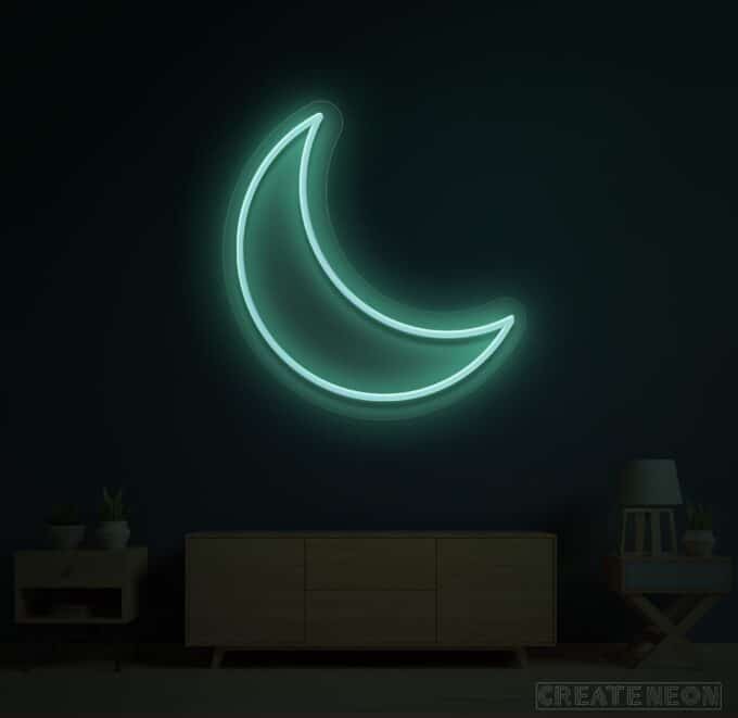 Shop Crescent Moon Neon Sign - Kids Bedroom Neon Sign