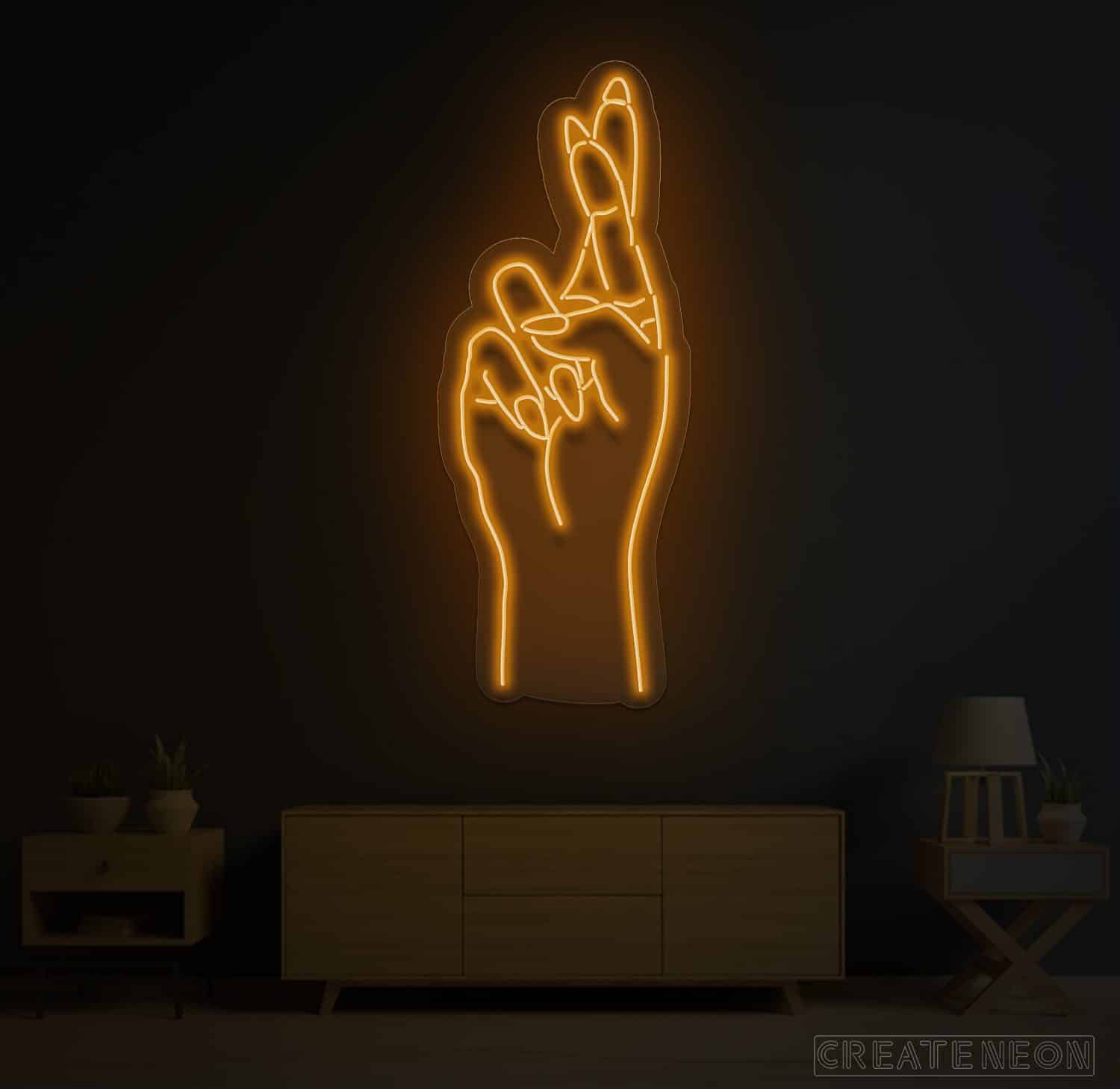Fingers Cross Neon Sign - CreateNeon.Com.Au - Express your goodluck!