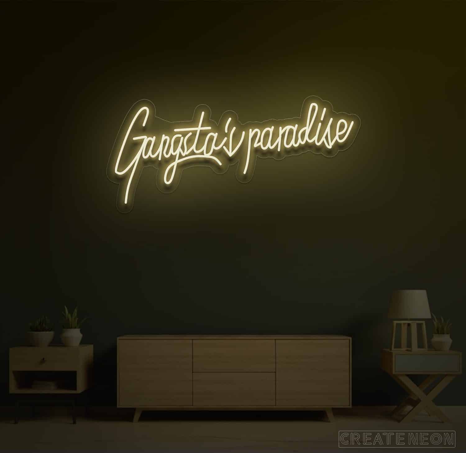 Home & Bar Décor Gangsta’s Paradise Neon Sign | Createneon