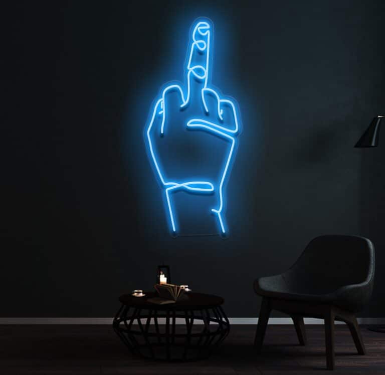 Middle finger neon sign - Wall Neon Sign CreateNeon.Com.Au