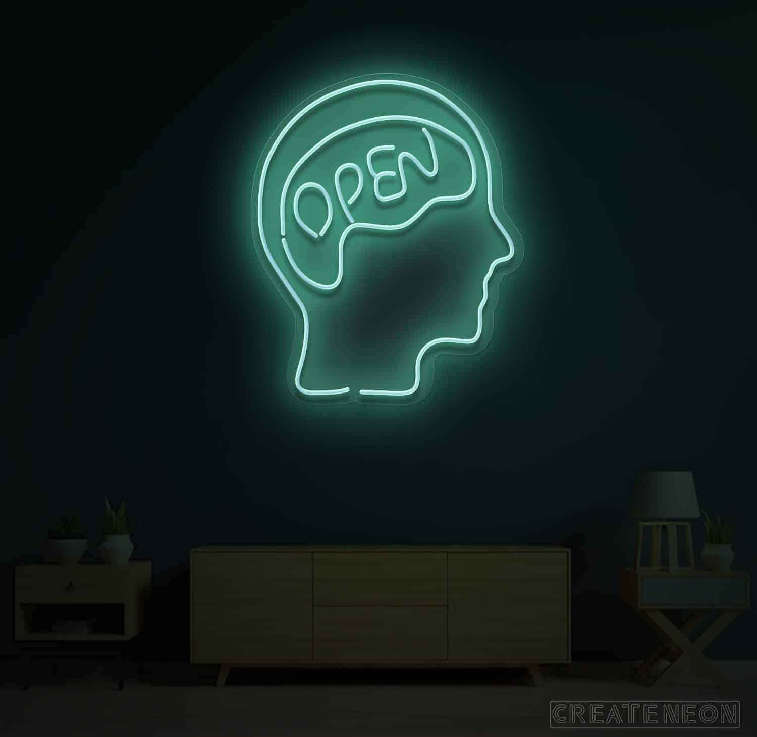 Open Mind Brain Neon Sign - Shop Neon Sign - CreateNeon.Com.Au